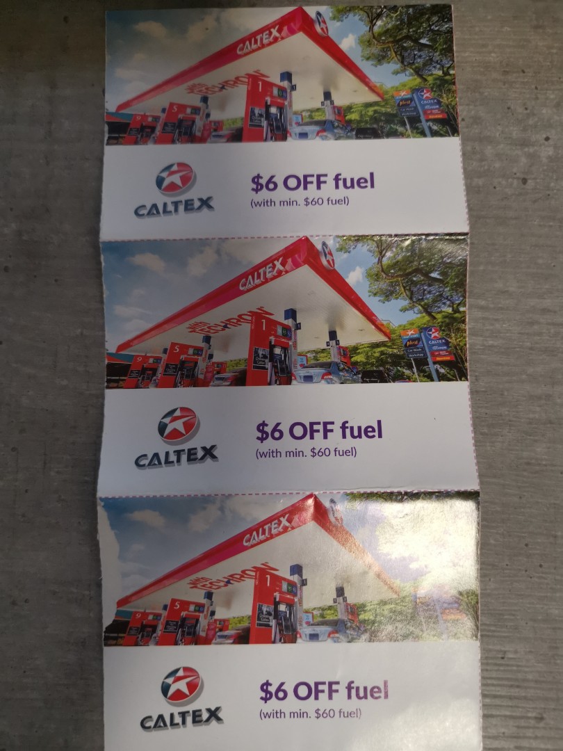 Caltex $6 off $60 Fuel / Petrol Voucher, Tickets & Vouchers, Vouchers ...