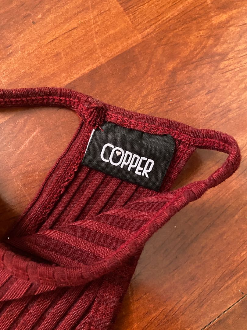 Copper Maroon Body Suit, Women's Fashion, Tops, Others Tops on Carousell