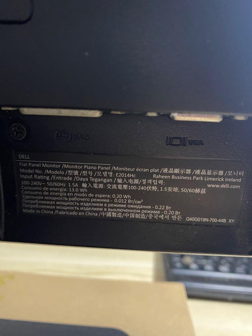 Dell Monitor E2014HC, Computers & Tech, Parts & Accessories, Monitor ...