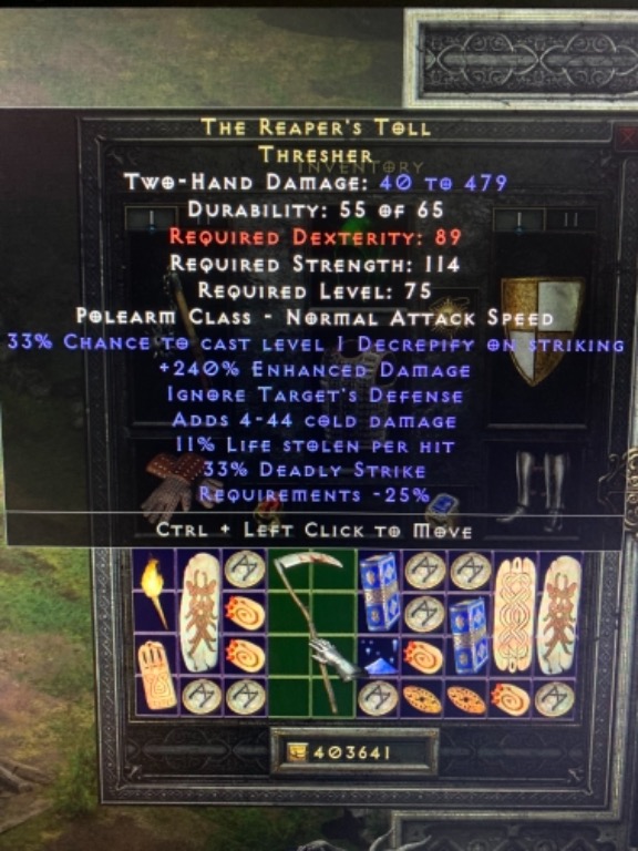 Diablo 2 resurrected reaper toll perfect 240 ed %, Video Gaming, Gaming ...