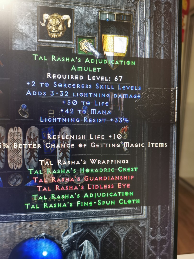 Diablo 2 resurrected Tal rasha's adjudication amulet, Video Gaming ...