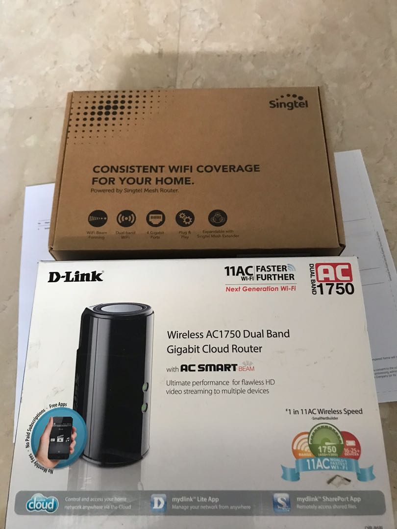 SingTel Mesh Router & D-Link Router, Computers & Tech, Parts ...