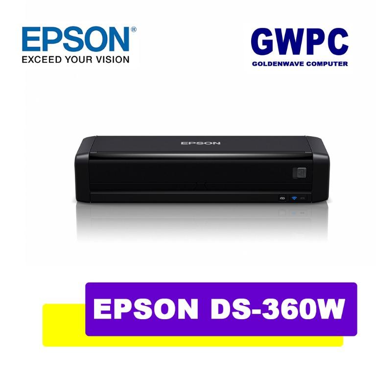 Epson WorkForce DS-360W Wi-Fi Portable Sheet-fed Document Scanner ...