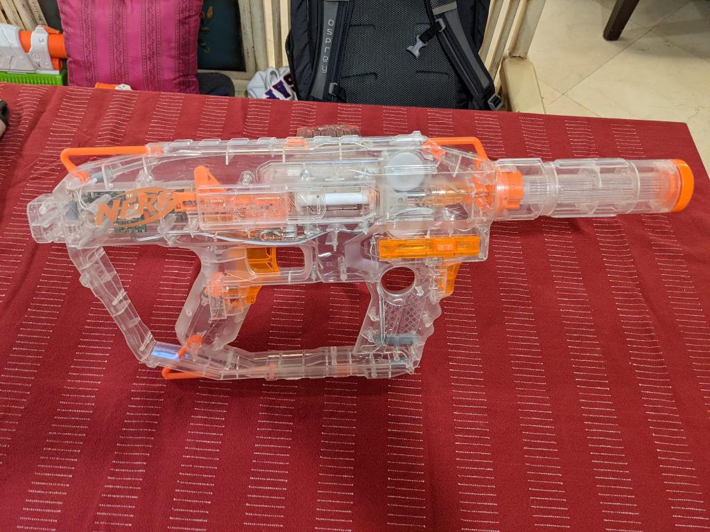 Evader Modulus Nerf Motorized Light-Up Toy Blaster Includes 12 Official Nerf Darts, 12-Dart Clip ...