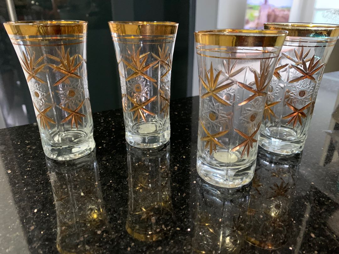 Gold plated crystal Glass, Furniture & Home Living, Kitchenware ...