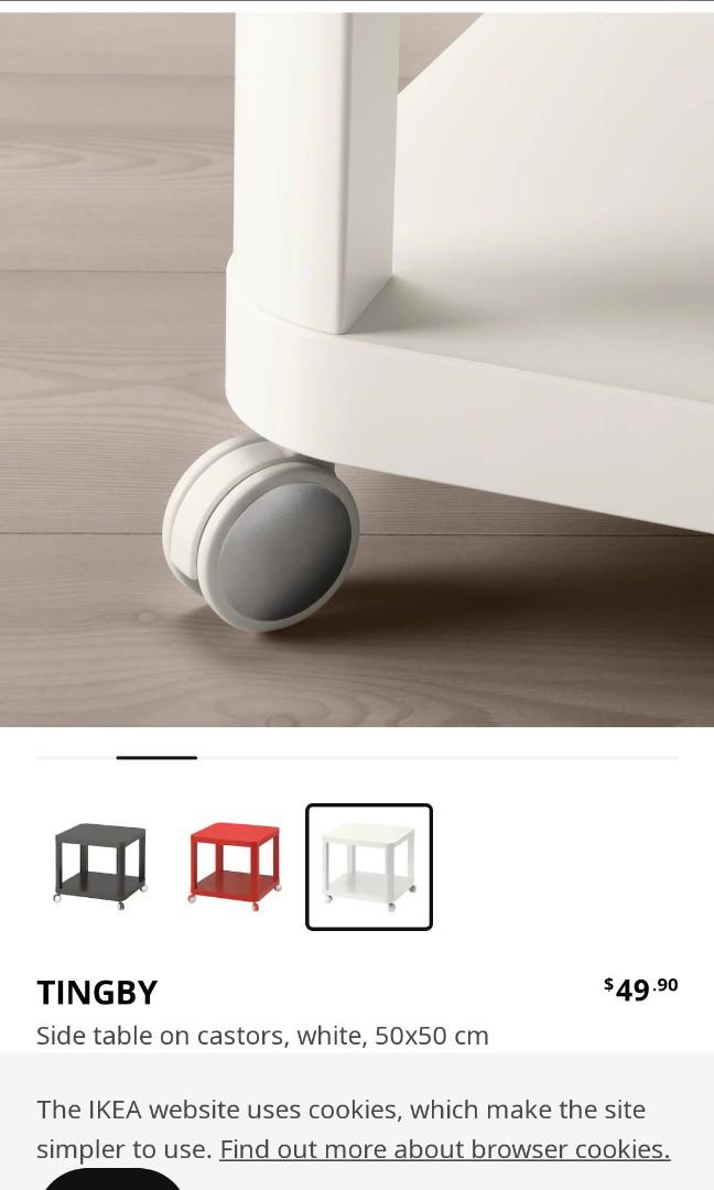IKEA TINGBY Side Table on Castors, Furniture & Home Living, Furniture ...