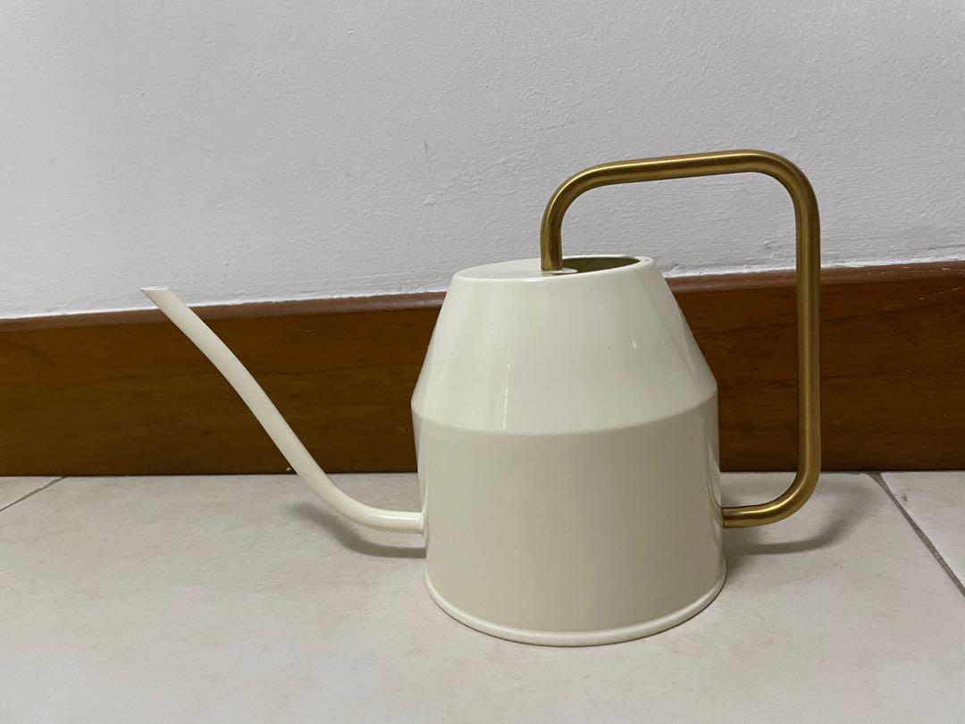 IKEA VATTENKRASSE Watering can, ivory/gold-colour0.9L, Furniture & Home ...