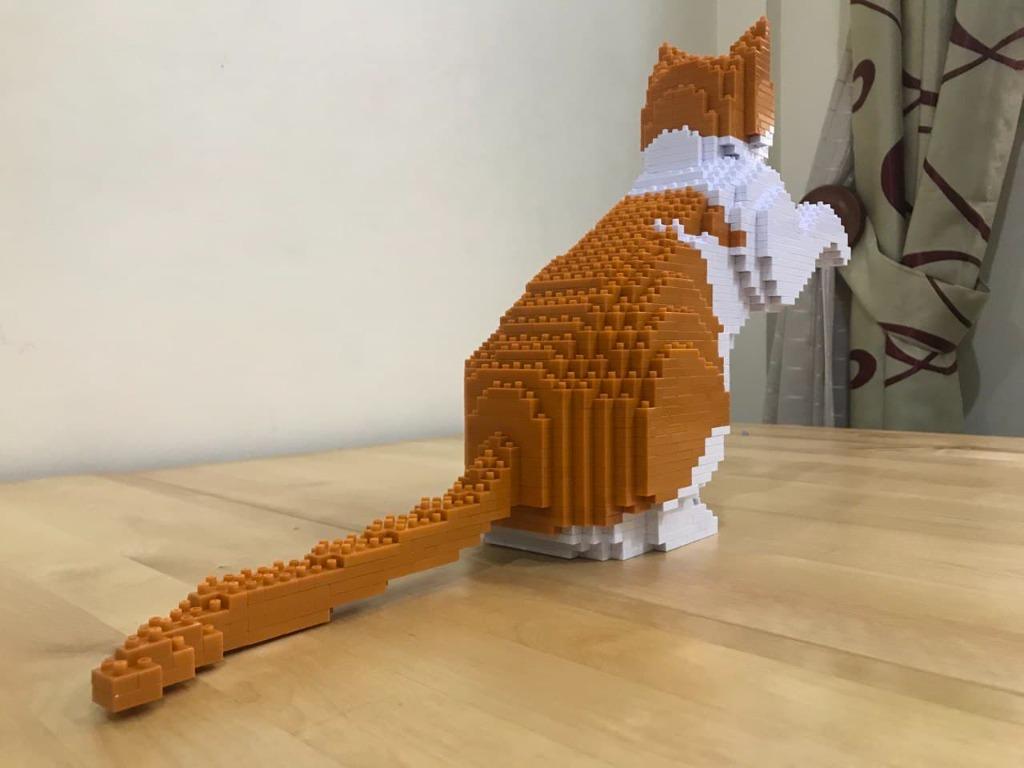 Jekca Orange and White Cat Figure (similar to Lego), Hobbies & Toys ...