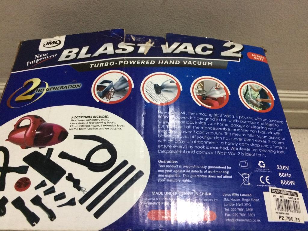 JML BLAST VAC vacuum cleaner (XL 202B), TV & Home Appliances, Vacuum ...