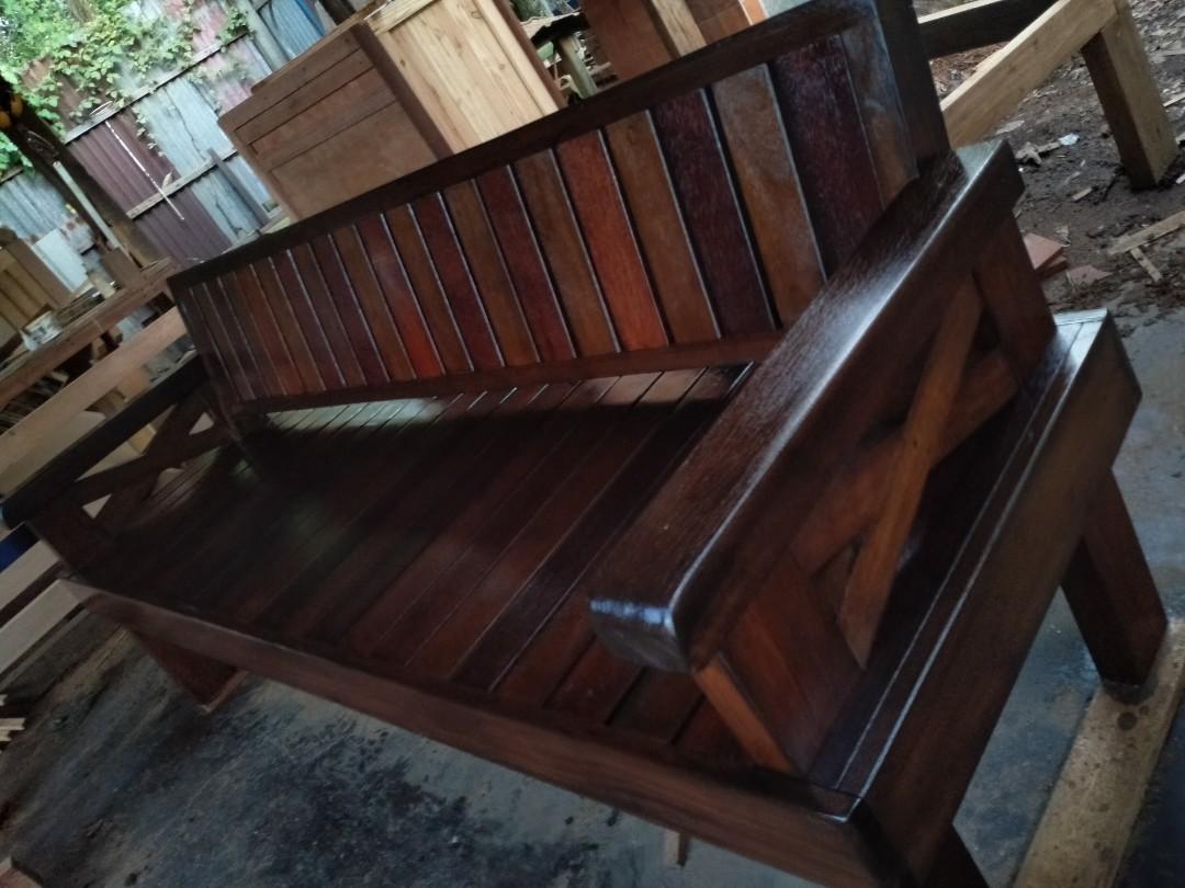 Kerusi Kayu Solid Panjang, Furniture & Home Living, Furniture, Chairs ...