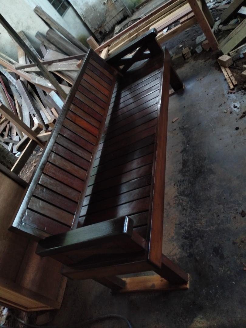 Kerusi Kayu Solid Panjang, Furniture & Home Living, Furniture, Chairs ...