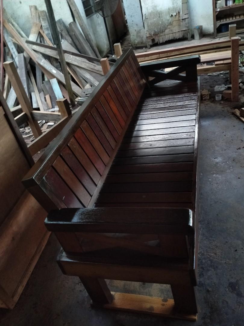 Kerusi Kayu Solid Panjang, Furniture & Home Living, Furniture, Chairs ...