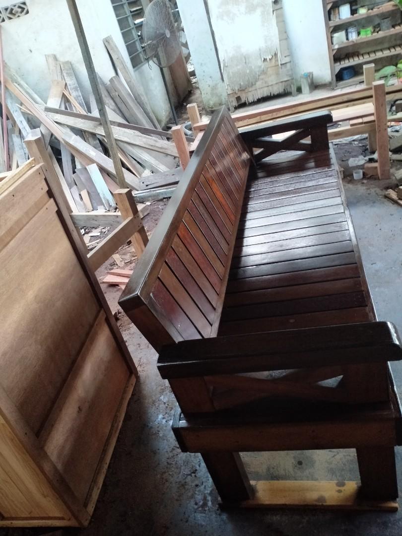 Kerusi Kayu Solid Panjang, Furniture & Home Living, Furniture, Chairs ...