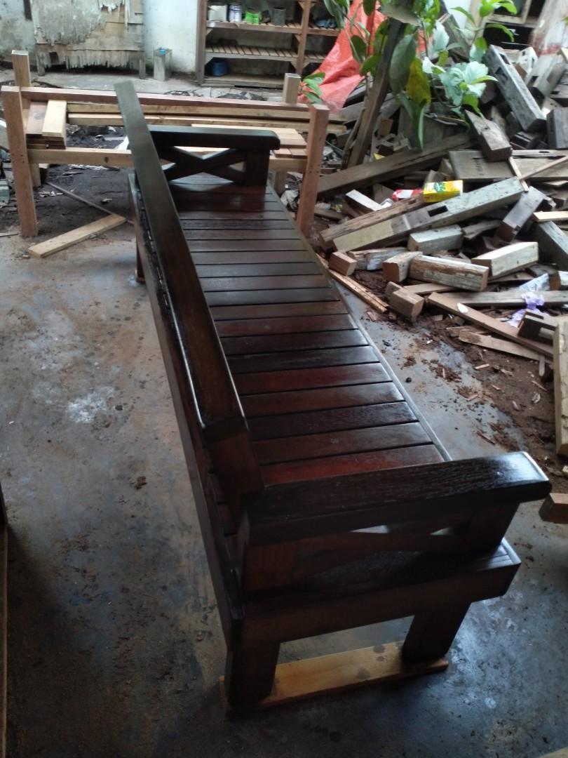 Kerusi Kayu Solid Panjang, Furniture & Home Living, Furniture, Chairs ...