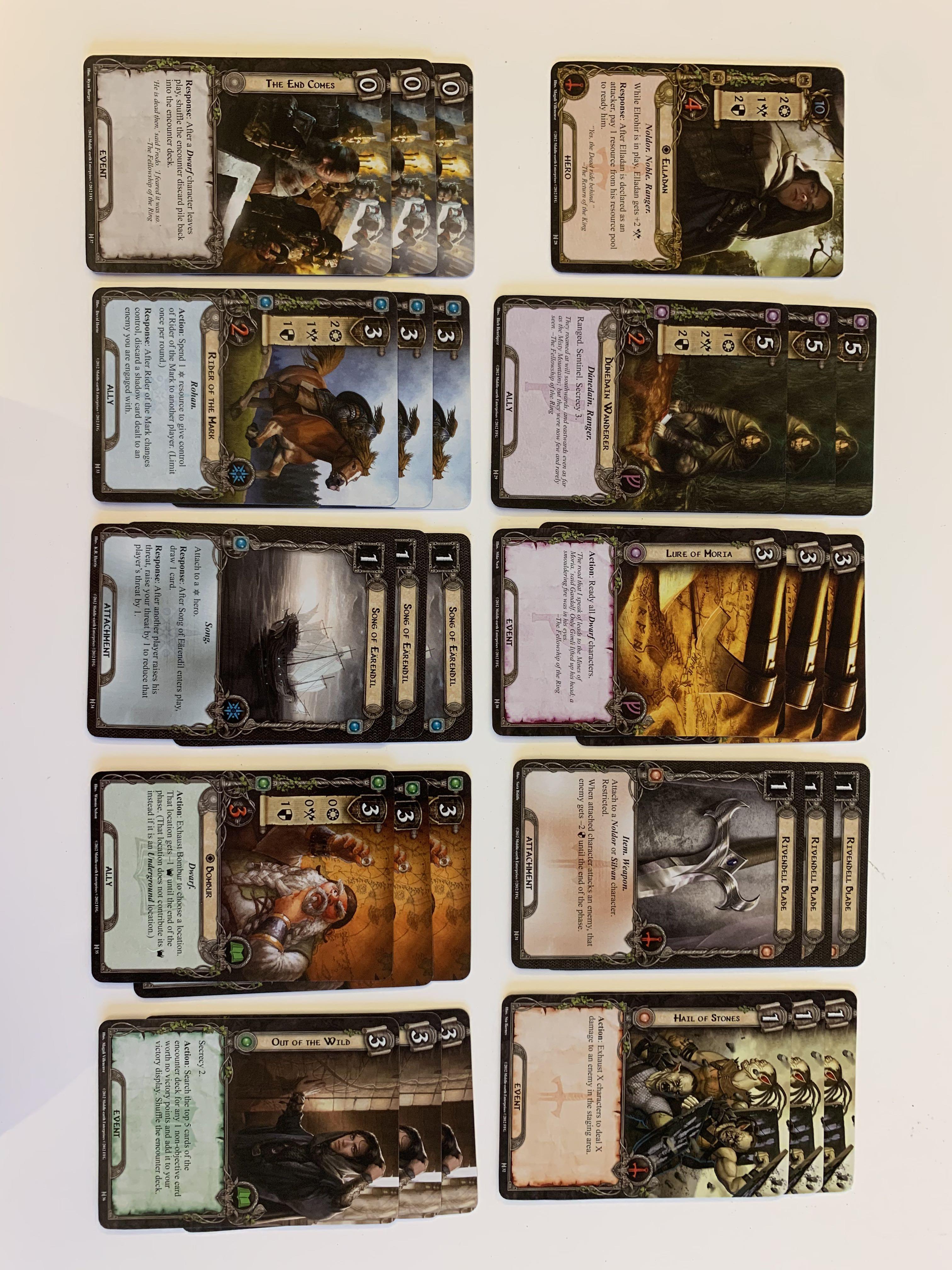Lord of the Rings LCG (player cards), Hobbies & Toys, Toys & Games on ...