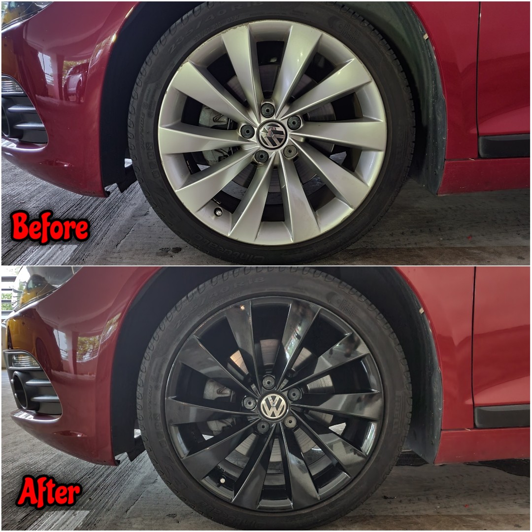 Metallic Black Rims Spray Paint Service On (Volkswagen Sirocco), Car ...