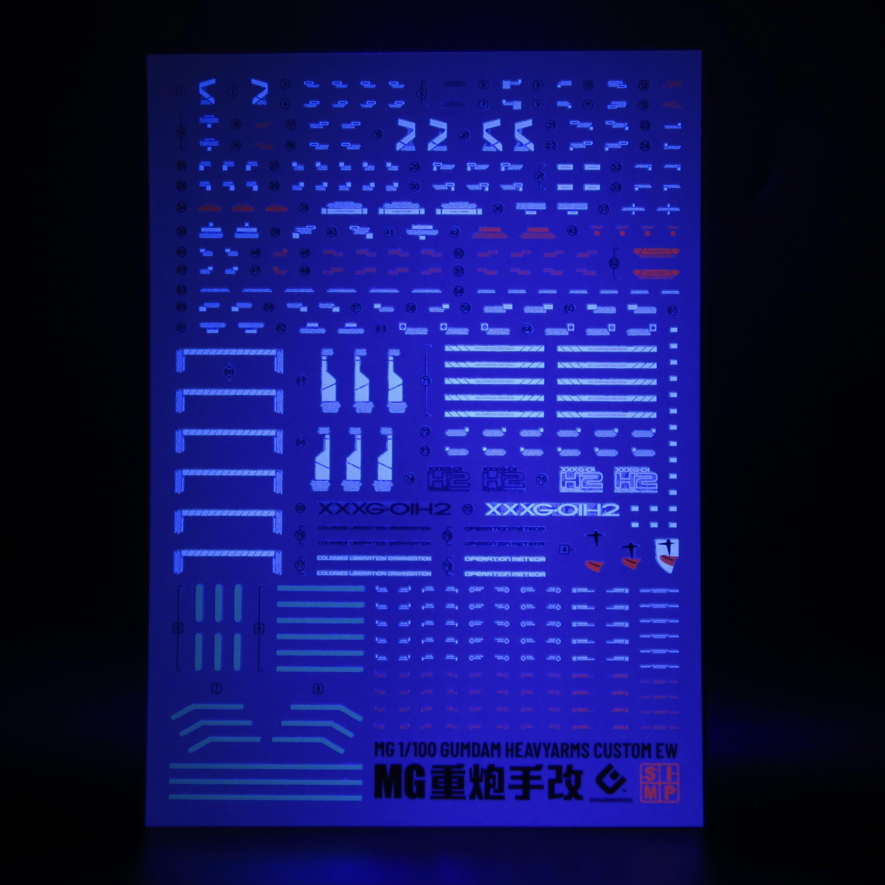 MG GUNDAM HEAVYARMS Custom EW Late Type gundam neon decal 重炮手高達 改 後期型 ...