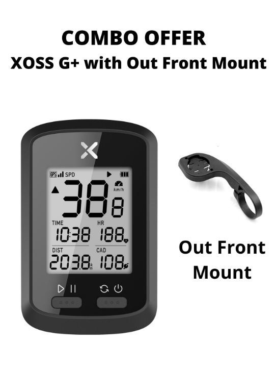 SALE : XOSS G+ Plus with Front Mount Bicycle Bike Computer out stem ...