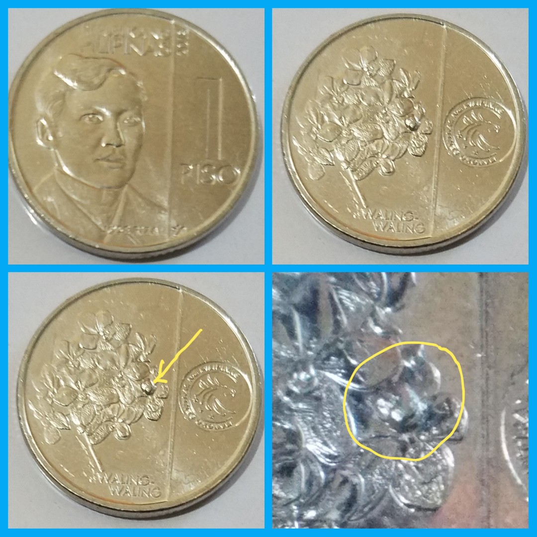 NGC 1 peso series yr 2018 error coin reverse die Break / Cud, Hobbies ...