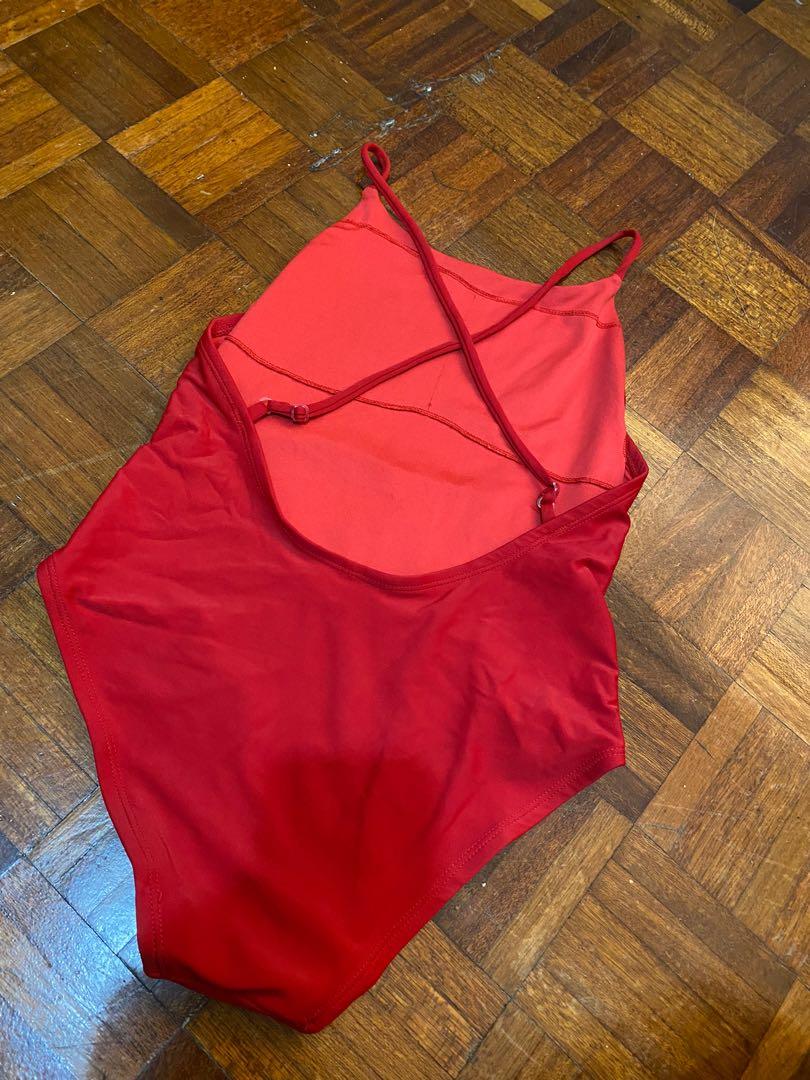 One Piece Red Swimsuit, Women's Fashion, Swimwear, Bikinis & Swimsuits ...