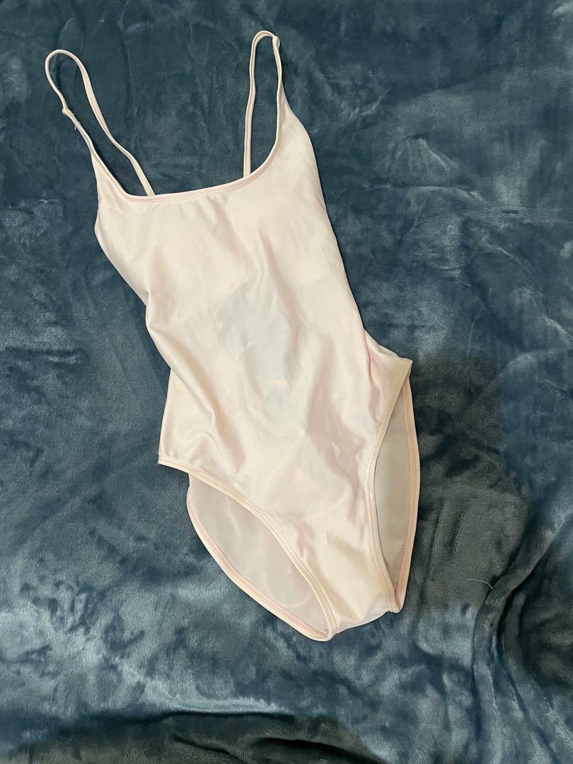 Plain Light Pink One Piece Swimsuit, Women's Fashion, Swimwear, Bikinis ...