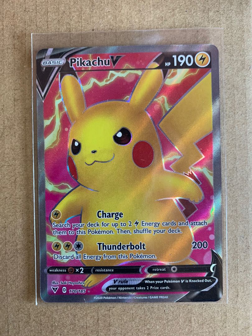 Pokemon TCG Pikachu V - 170/185 - Full Art Ultra Rare, Hobbies & Toys ...