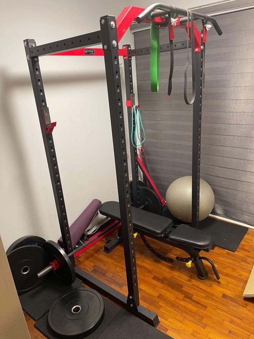 Power cage with adjustable bench and plates free delivery, Sports ...