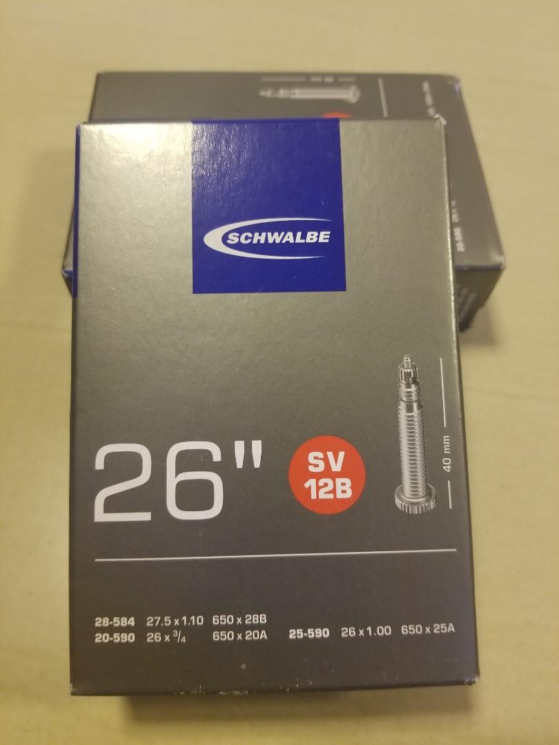 Schwalbe SV12B Narrow Inner Tube for 650B Road Bikes ( 650x28B / 28-584 ...