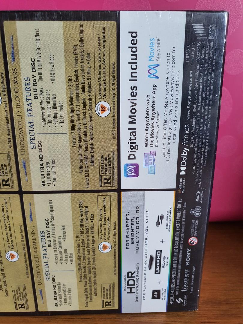 USA Blu Ray 4K UHD - Underworld - Limited Edition 5-Movie Collection ...