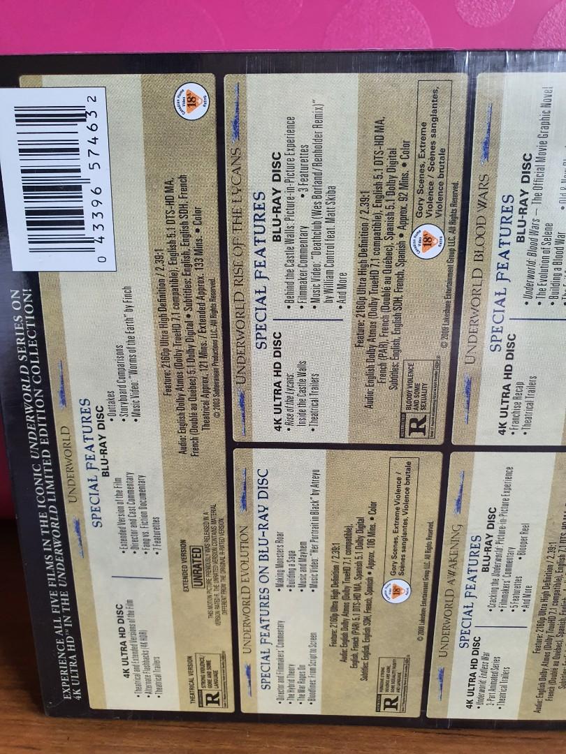 USA Blu Ray 4K UHD - Underworld - Limited Edition 5-Movie Collection ...