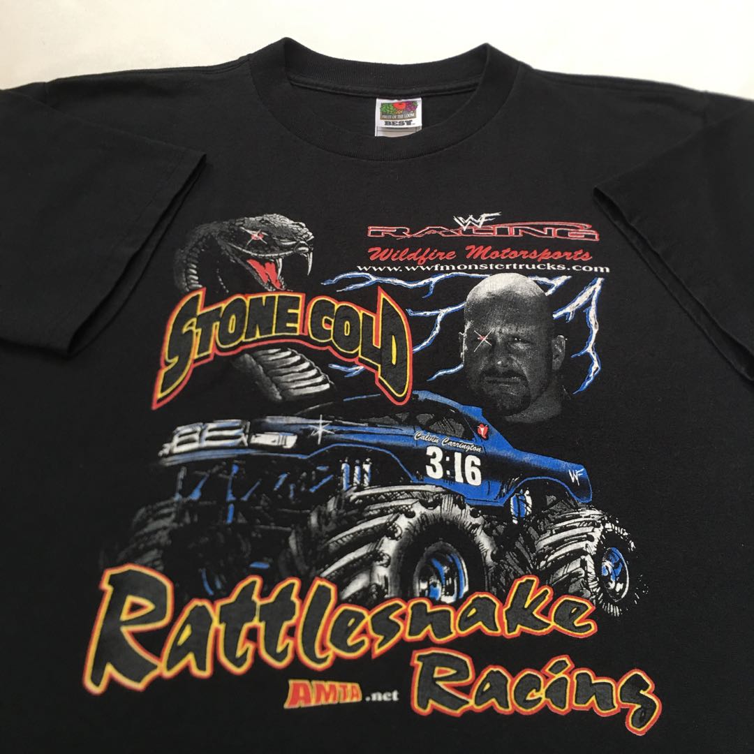 Vintage Stone Cold X Nascar X WWF X WWE X Monster truck, Men's Fashion ...