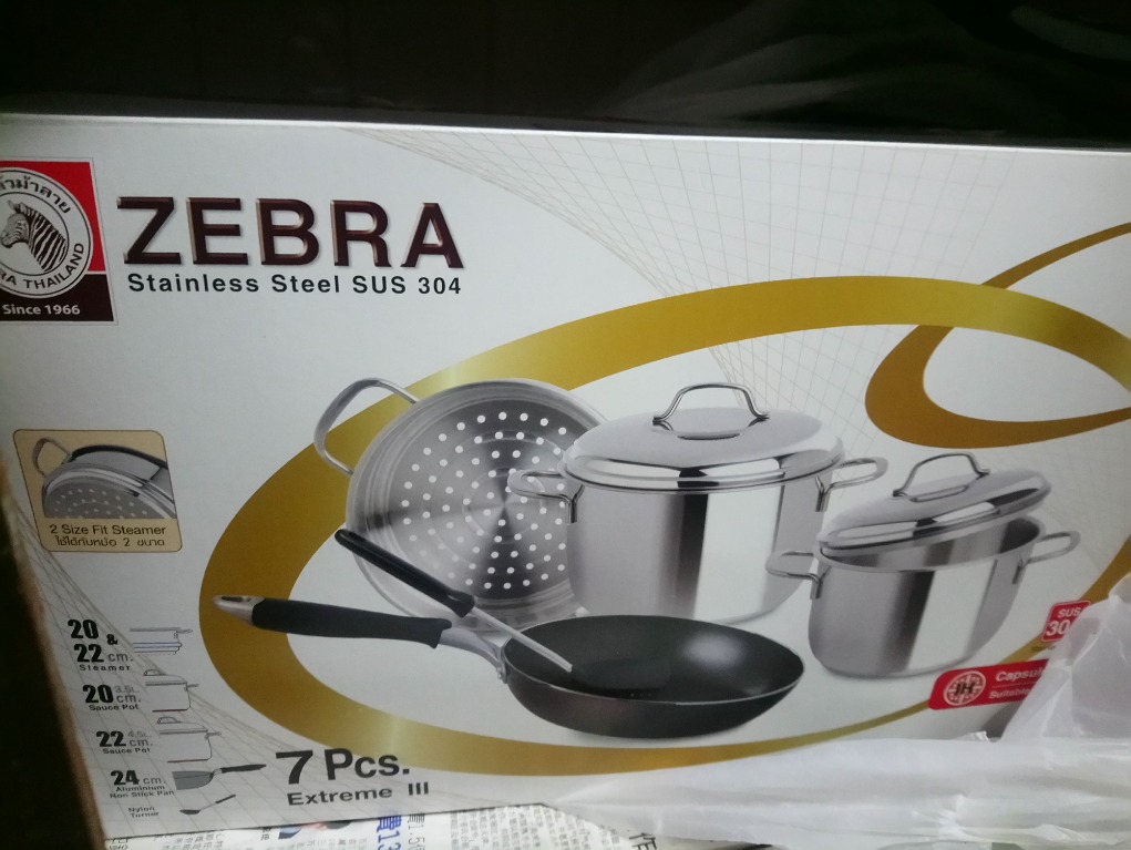 Zebra stainless steel 7-set cooking ware, Furniture & Home Living ...
