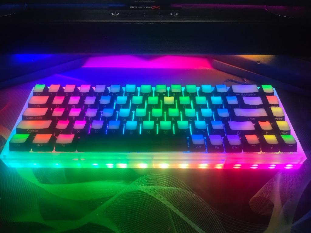 [65%] 68 Key Custom Mechanical RGB Keyboard with Underglow, Computers ...