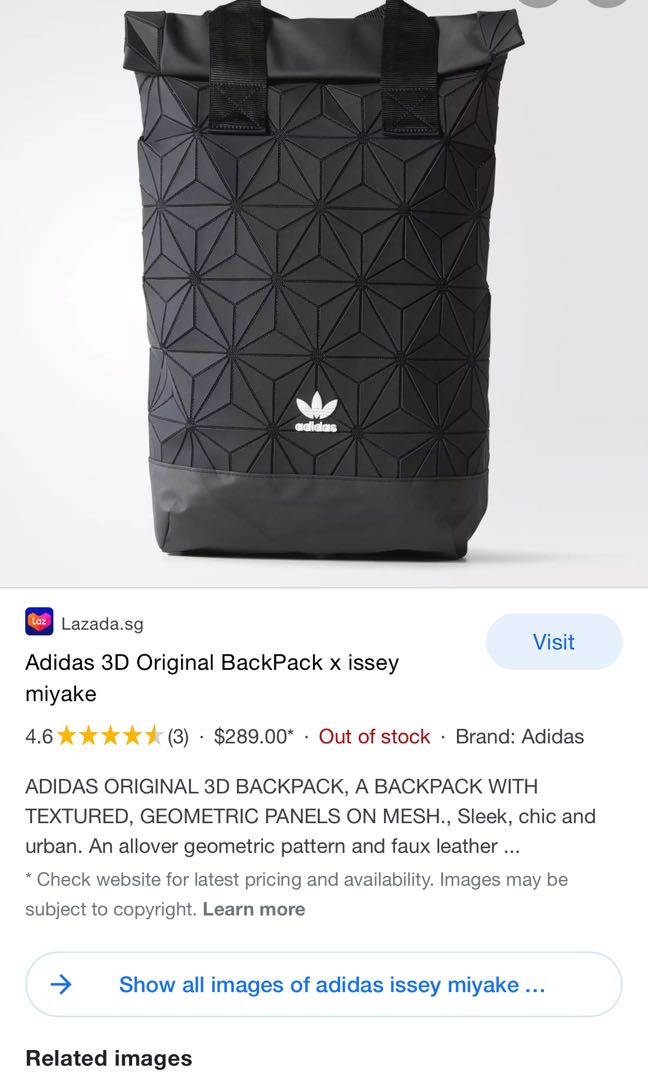 Adidas 3D backpack x Issey Miyake, Men's Fashion, Bags, Backpacks on ...