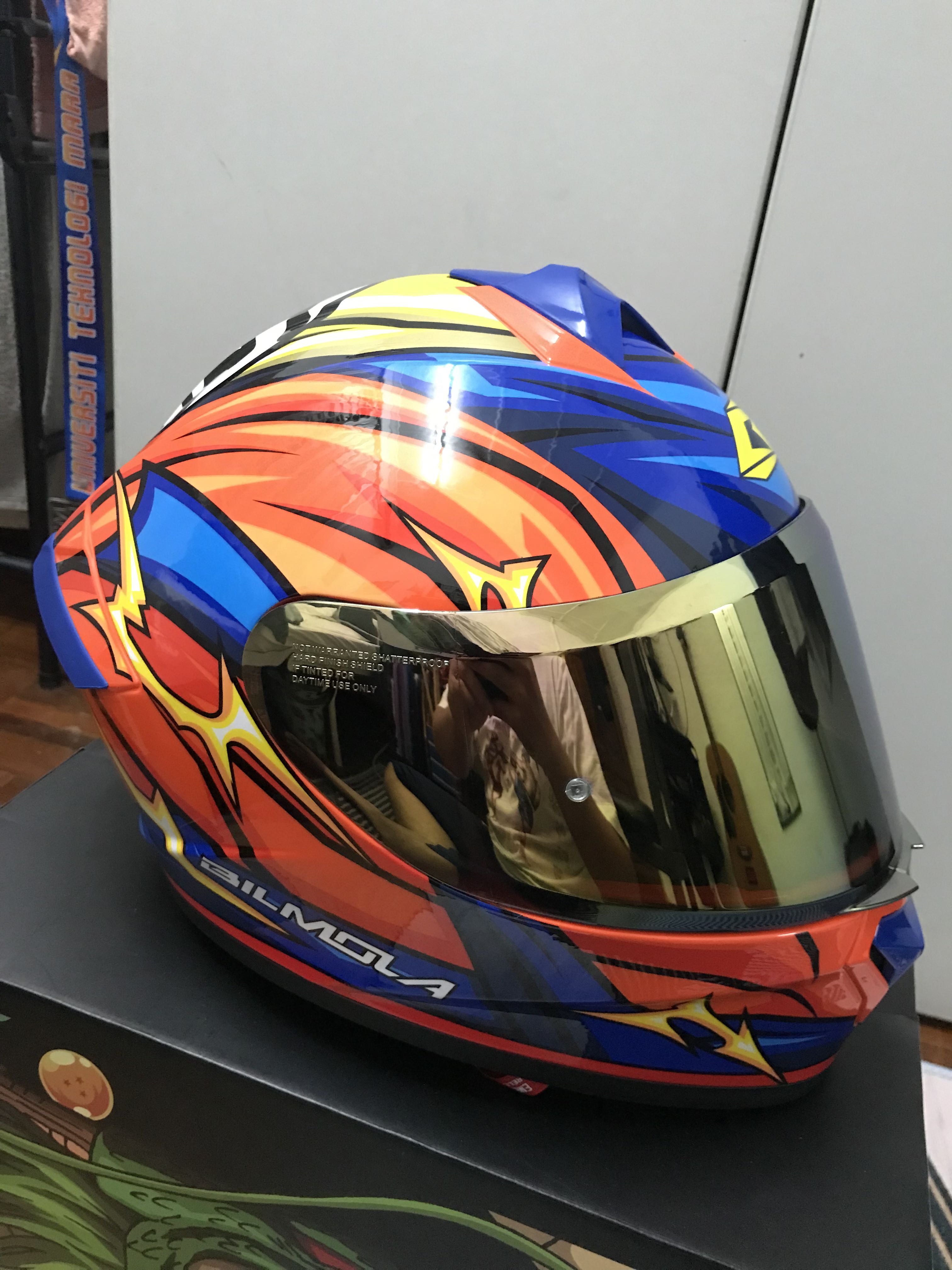 Bilmola x Dragon Ball Z Goku Fullface Helmet, Auto Accessories on Carousell
