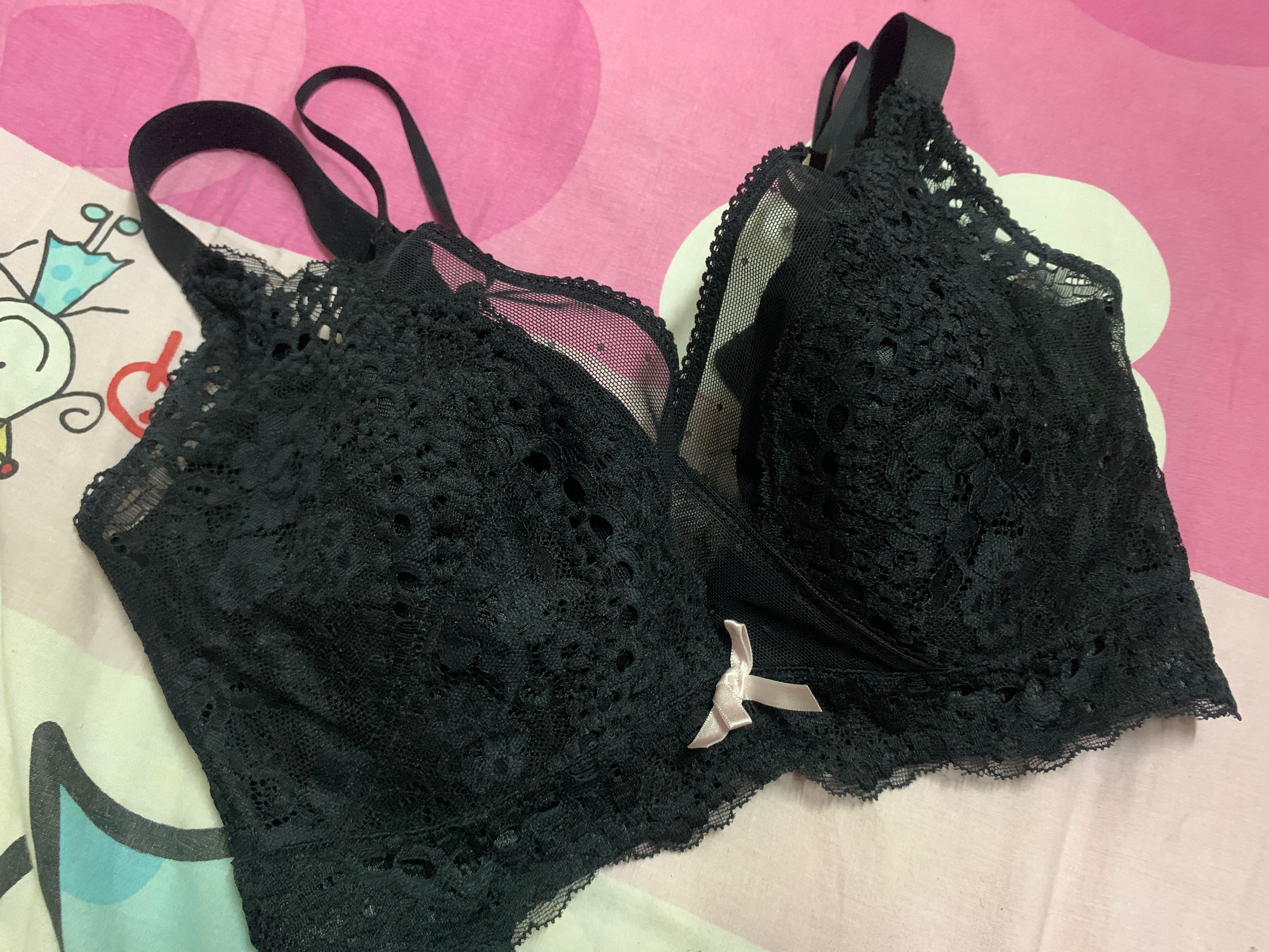 Black lace bra G70, Women's Fashion, Watches & Accessories, Socks ...
