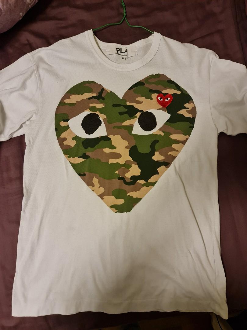 CDG camo heart, Men's Fashion, Tops & Sets, Tshirts & Polo Shirts on ...