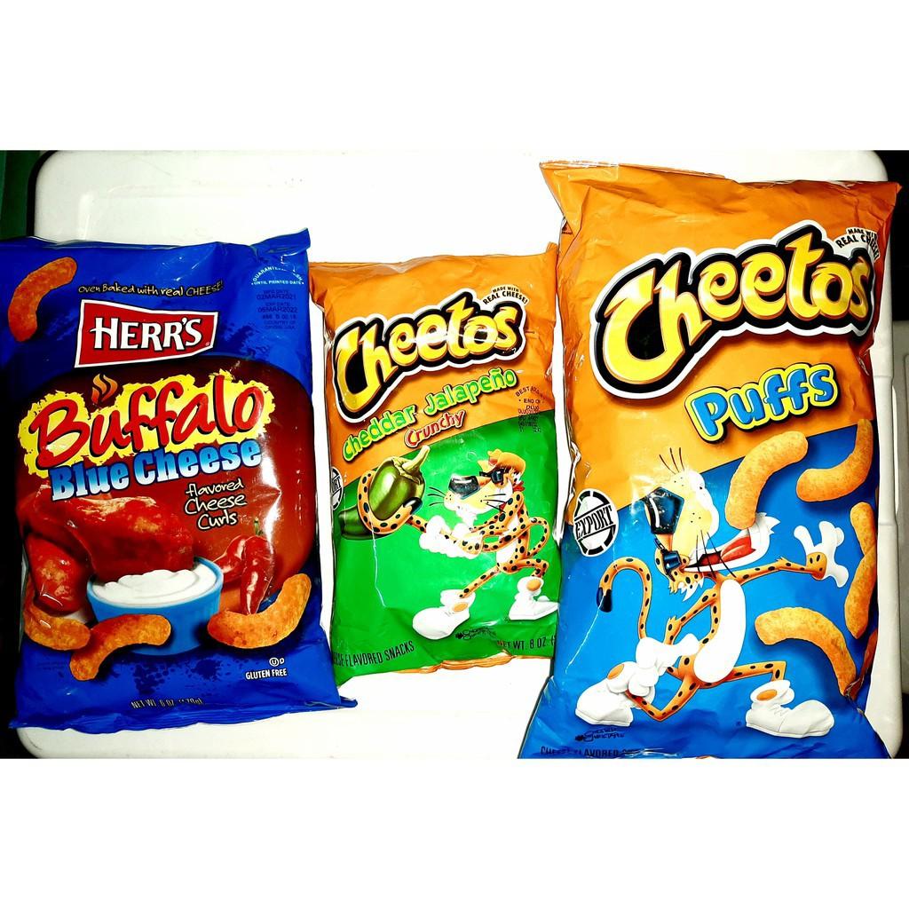 Cheetos Cheddar Jalapeno 226.8g or Cheetos Puffs 255g or Herrs Puffs Buffalo Cheese 170g, Food ...