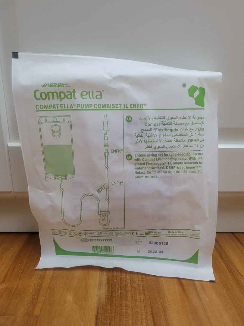 Compat Ella Pump Combiset 1litre Enfit x24, Health & Nutrition, Medical ...