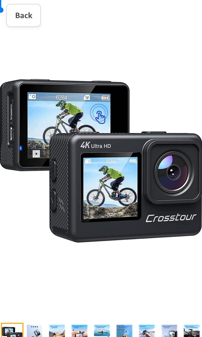 Crosstour underwater Action Camera 4K 24MP Dual Touch Screen Underwater ...