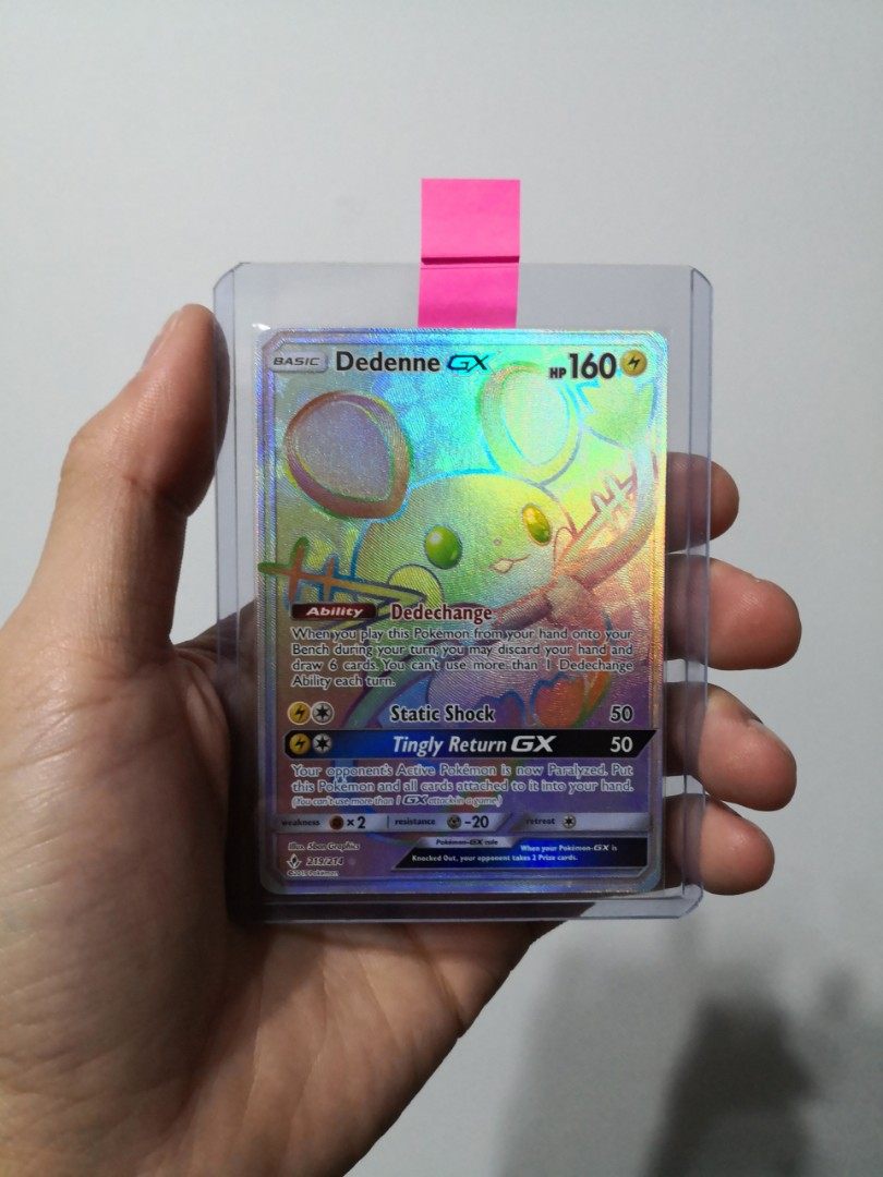 Dedenne GX Rainbow Secret Rare Free normal mail + toploader Pokémon ...