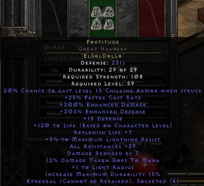 'Fortitude' Runeword (Eth Great Hauberk) - Diablo II Resurrected (D2R ...