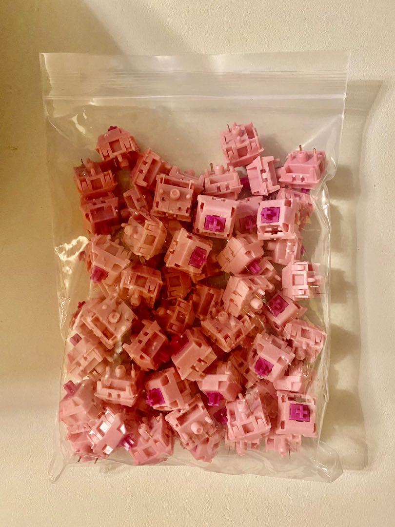 Gazzew Boba Gum Pink Silent Linear Mechanical Keyboard Switches x80 ...