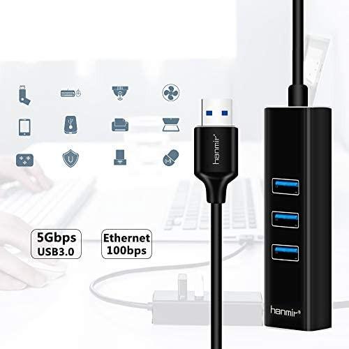 Hanmir 3-Port USB 3.0 Hub USB to Ethernet Adapter Ethernet Adapter for ...