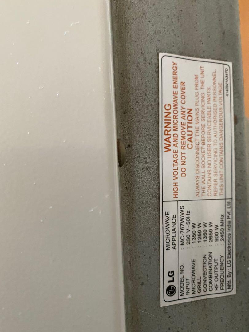 LG Intellowave microwave oven, TV & Home Appliances, Kitchen Appliances ...