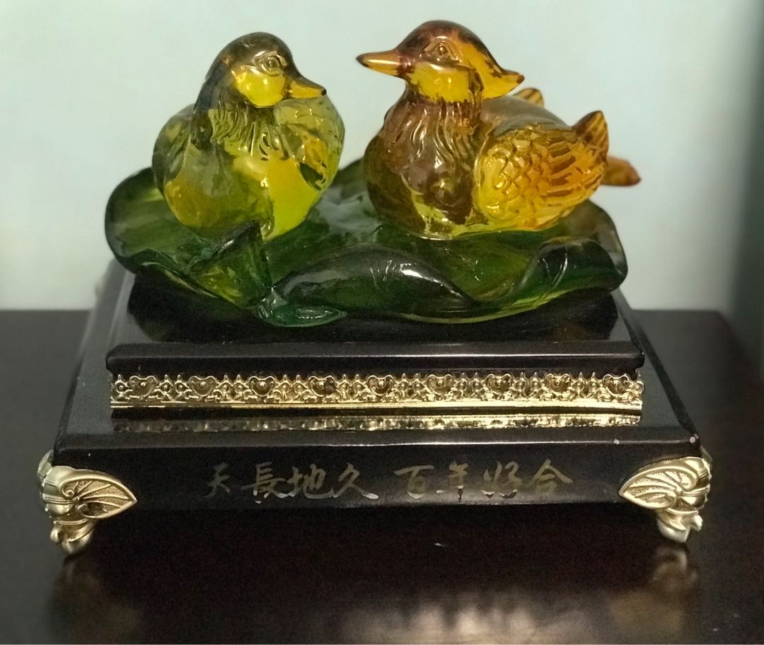 Liu Li Mandarin Ducks Figurine, Furniture & Home Living, Home Decor ...