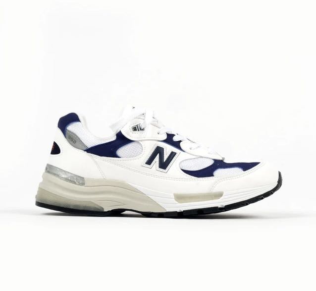 [US 12] New Balance 992 White Navy M992EC 992EC M992, Men's Fashion ...