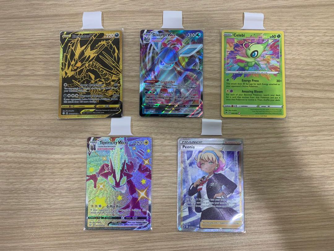 Pokemon TCG Singles - Gold Eternatus V, Glaceon VMAX, Celebi Amazing ...