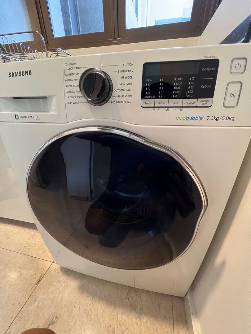 Samsung Washing Machine+Dryer Frontload 7kg White WD70J5410, TV & Home ...