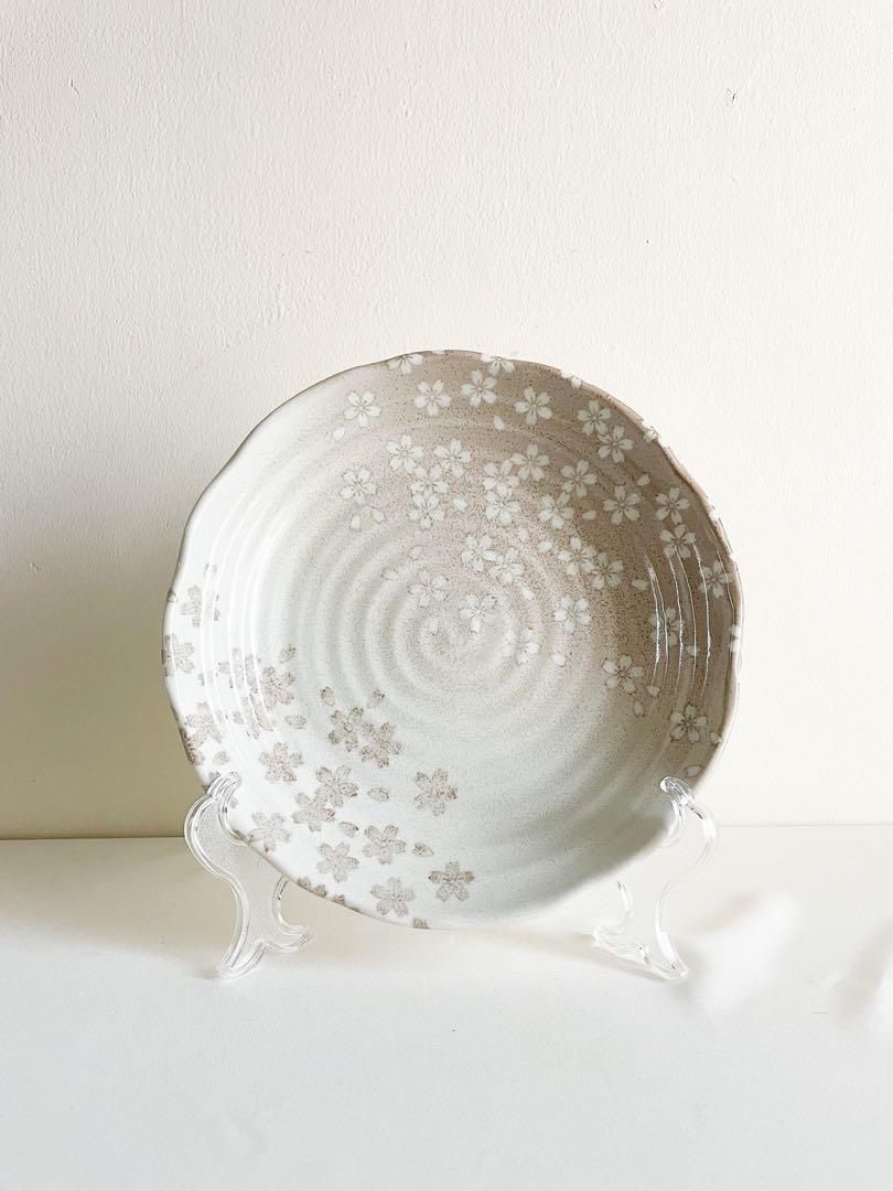 Stoneware sakura plates set of 3, Furniture & Home Living, Kitchenware ...
